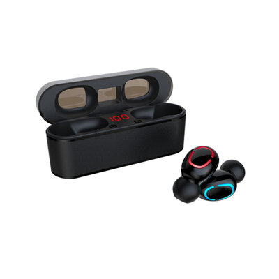 Digital Display Mini In-Ear TWS Earbuds Wireless HiFi Stereo Bluetooth Earphone with Aluminum-Alloy Charging Case