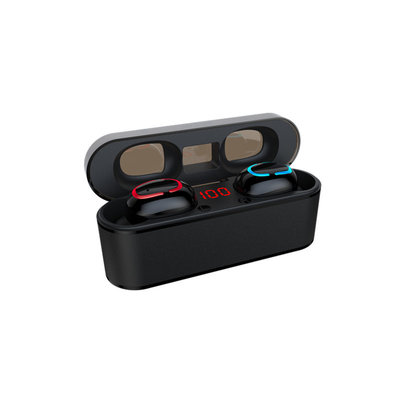 Digital Display Mini In-Ear TWS Earbuds Wireless HiFi Stereo Bluetooth Earphone with Aluminum-Alloy Charging Case