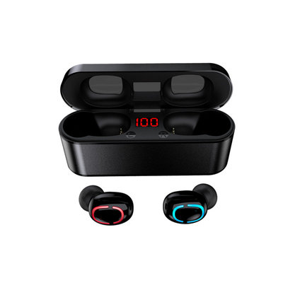 Digital Display Mini In-Ear TWS Earbuds Wireless HiFi Stereo Bluetooth Earphone with Aluminum-Alloy Charging Case
