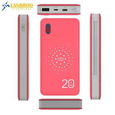 OEM Wireless Power Bank with Built-in 3-IN-1 Cable 20000mAh LED Display Type-C Cellphone Portable Battery Charger
