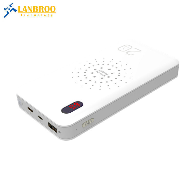 LPW-03 Power Bank Wireless Charger 20000MAH Wireless Power Bank with Built-in MicroUSB/Type-c/Lightning 3-I Hot Selling