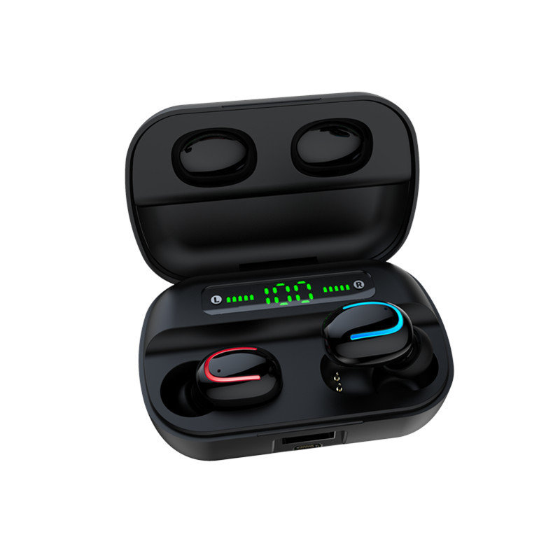 Digital LCD Screen TWS Bluetooth Earphone Ultra-small Earbuds Wireless Headphone with 1500mA Charging Box Power Bank