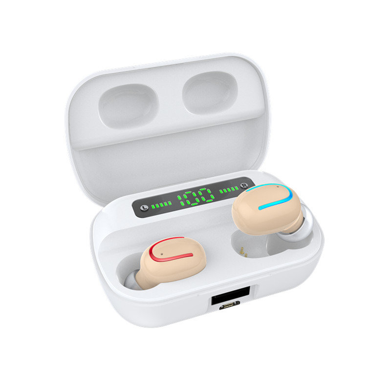 Digital LCD Power Display TWS Bluetooth Headsets Mini Hidden Wireless Portable Custom Earbuds with Power Bank