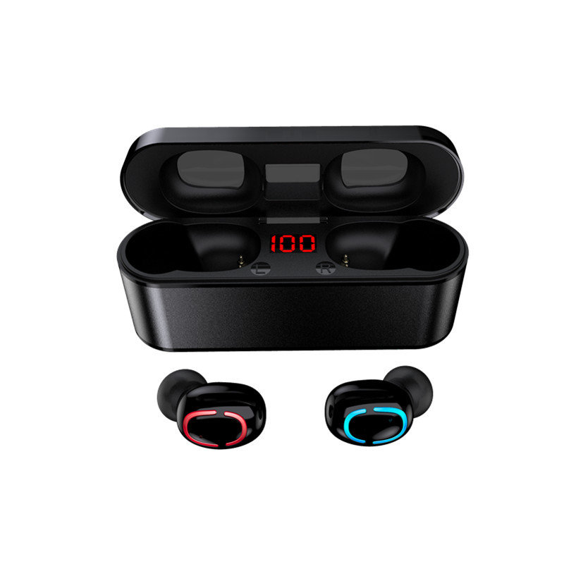 Small Hidden In-Ear TWS Earphones with LED Digital Display Bluetooth V5.0 Headphone Stereo Waterproof Wireless Headset