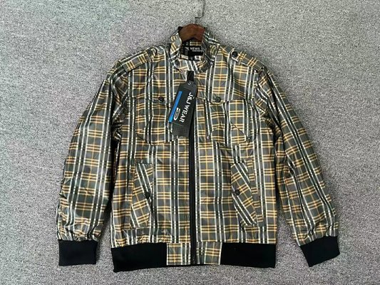 Men's Cotton Plaid Design Outwear Jacket