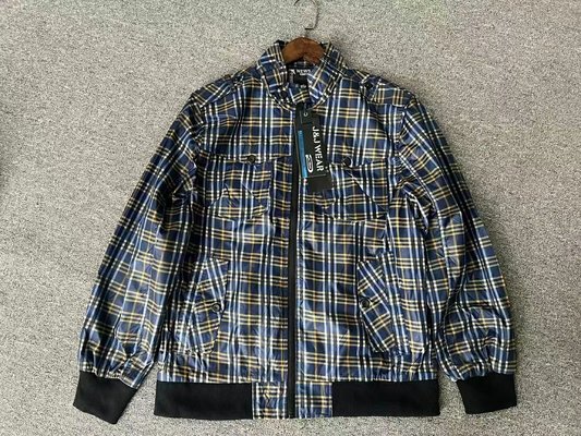 Men's Cotton Plaid Design Outwear Jacket