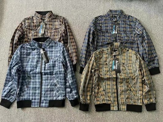Men's Cotton Plaid Design Outwear Jacket