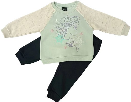Girl's Winter Fleece Printed 2 Pcs Set