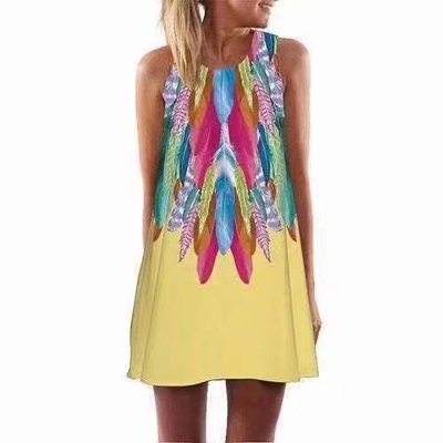 Women's Summer 3D Digital Printed Sleeveless Dress