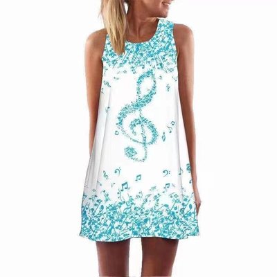 Women's Summer 3D Digital Printed Sleeveless Dress