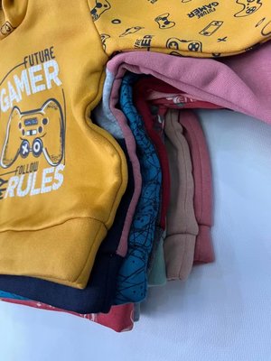 Babies Winter Warm Fleece Printed Pullover Hoody