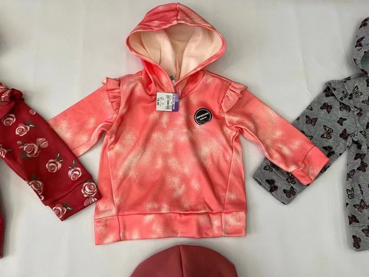Babies Winter Warm Fleece Printed Pullover Hoody