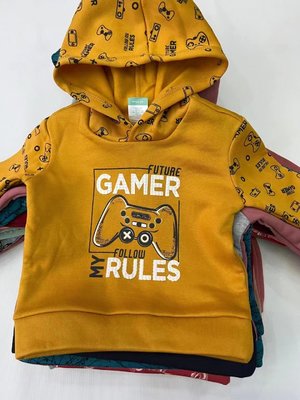 Babies Winter Warm Fleece Printed Pullover Hoody
