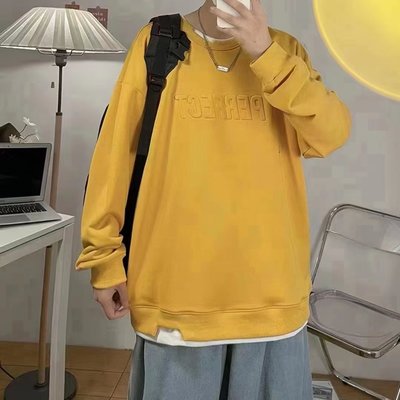 Men's Embrossed Long Sleeves Pullover Sweatshrt