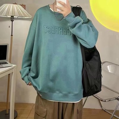 Men's Embrossed Long Sleeves Pullover Sweatshrt
