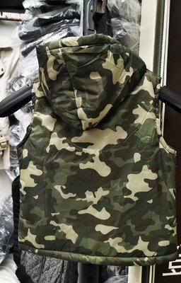 Boy's Winter Camo Printed Hoody Vest