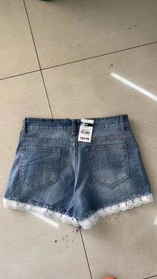 Women's Summer Denim Short Lace Bottom