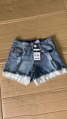 Women's Summer Denim Short Lace Bottom