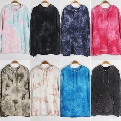 Unisex Winter Fleece Tie Dyed Pullover Hoodie