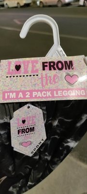 Stock Lot No. JCC -111016  Girl's Printed & Solid Legging 2 Pcs in Hanger Pack