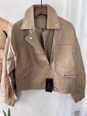 Women's Mixed Design Motor-Bike PU Leather Jacket