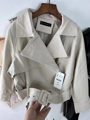 Women's Mixed Design Motor-Bike PU Leather Jacket
