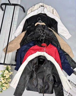 Women's Mixed Design Motor-Bike PU Leather Jacket