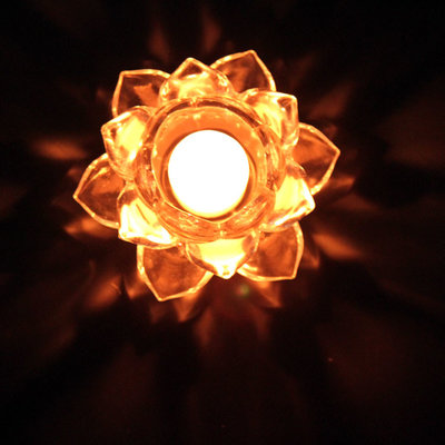 Lotus shape Glass Cup for Candle holder from Anhui Langxu Glassware
