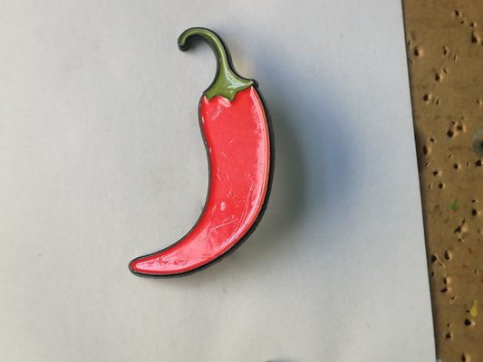 Chilli Shape Soft Enamel Lapel Pins Dye Black , Customizable Lapel Pins