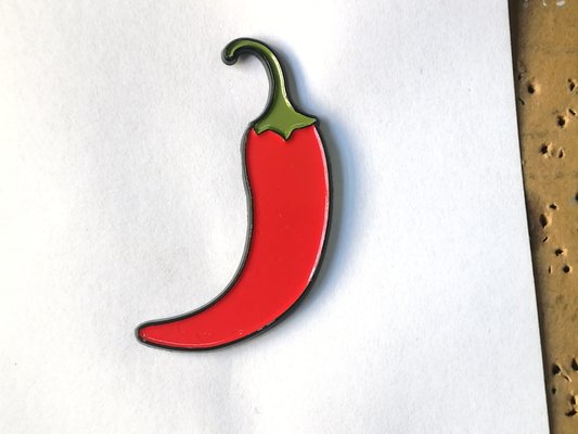 Chilli Shape Soft Enamel Lapel Pins Dye Black , Customizable Lapel Pins