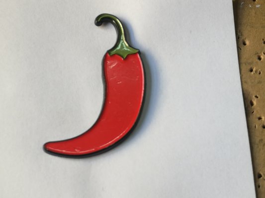 Chilli Shape Soft Enamel Lapel Pins Dye Black , Customizable Lapel Pins