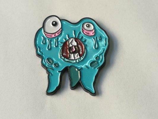 Dye Black Soft Enamel Lapel Pins , Lovely Tooth Lapel Pins With Rubber Clutch