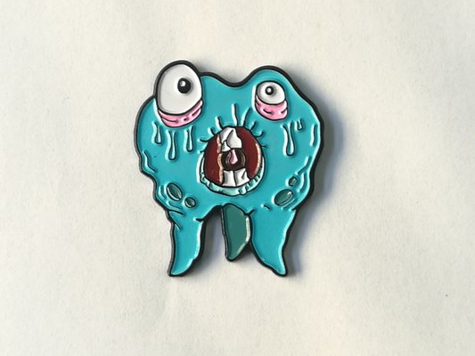 Dye Black Soft Enamel Lapel Pins , Lovely Tooth Lapel Pins With Rubber Clutch