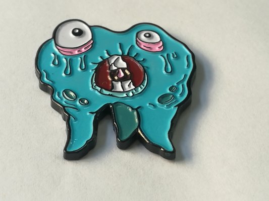 Dye Black Soft Enamel Lapel Pins , Lovely Tooth Lapel Pins With Rubber Clutch