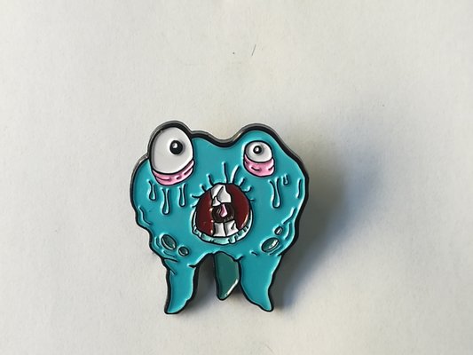 Dye Black Soft Enamel Lapel Pins , Lovely Tooth Lapel Pins With Rubber Clutch
