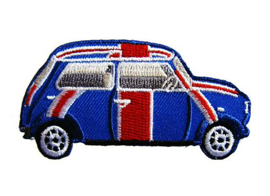 Cartoon Car Logo Embroidered Patches For Keychain , Custom Logo Patches
