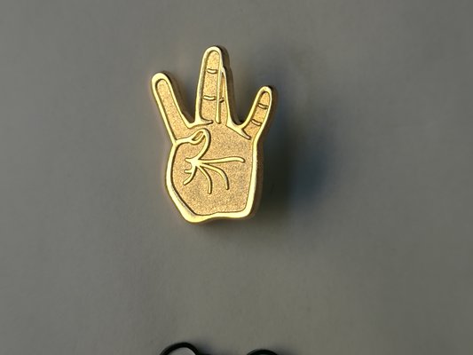 Custom Die Struck Lapel Pins Hand Shape Gold Plating For Collectables
