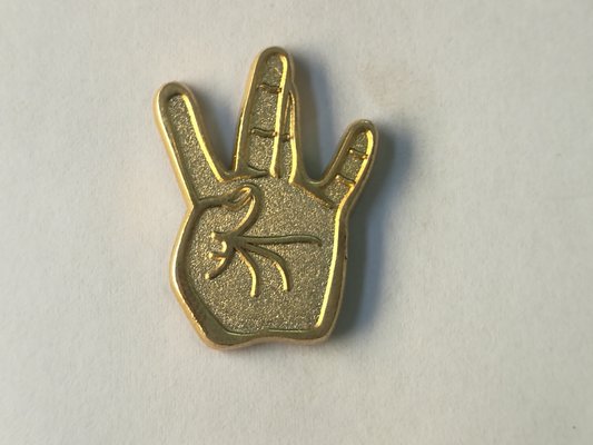 Custom Die Struck Lapel Pins Hand Shape Gold Plating For Collectables