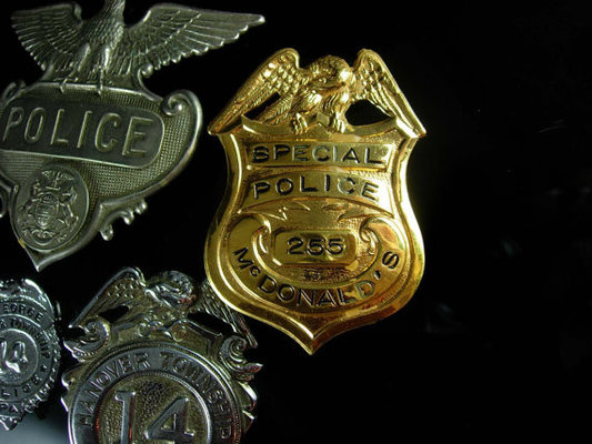 Police Military Badge Golden / Nickel Plating 3D Logo , Special Investigator Badge