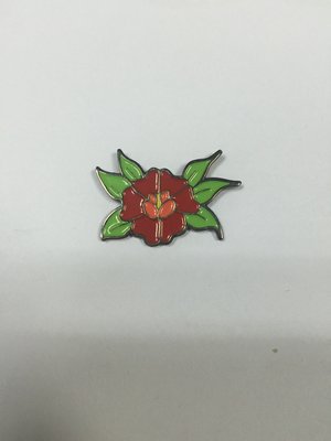 Enamel Flowers Metal Lapel Pins Black Nickel Plating With Customized Logo Printed