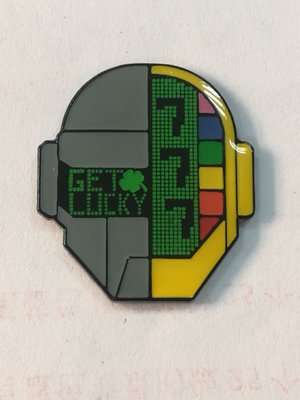 Custom Lucky Soft Enamel Lapel Pins with Epoxy Cover Robot Head Shape