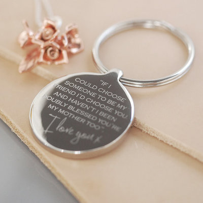 Fashionable Promotional Metal Keyrings With Stamping Letter For Family Gifts
