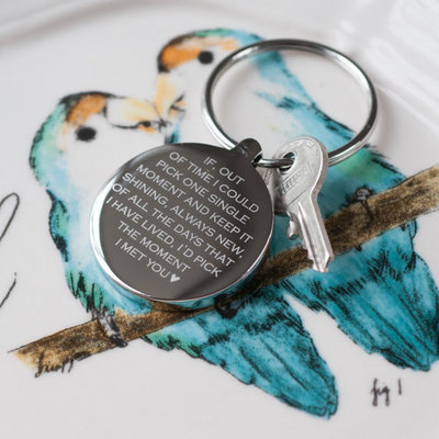 Fashionable Promotional Metal Keyrings With Stamping Letter For Family Gifts