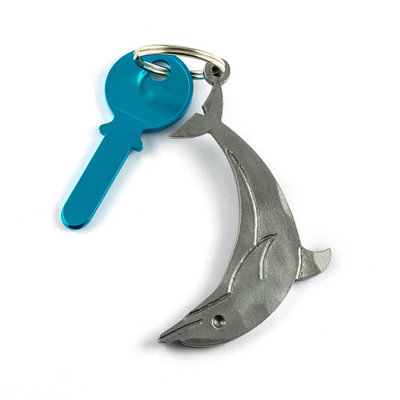 Custom Die Cut Metal Keychains With Light Gray Hue And Simple Outline