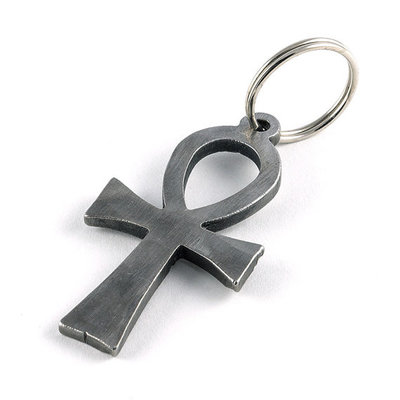 Custom Die Cut Metal Keychains With Light Gray Hue And Simple Outline