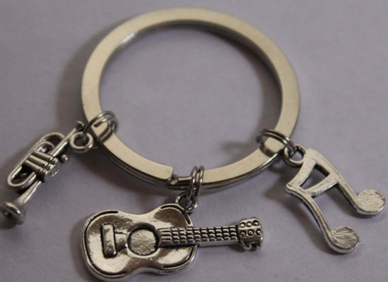 Custom Printed Promotional Metal Keyrings Nickel Plating Classic Life Themes Design