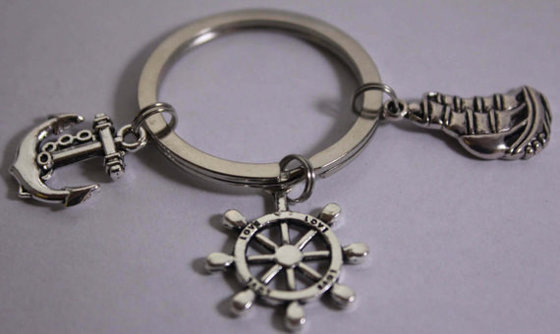 Custom Printed Promotional Metal Keyrings Nickel Plating Classic Life Themes Design