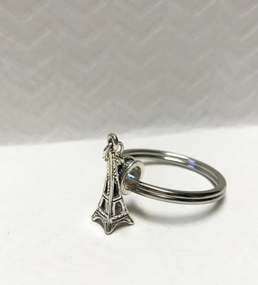 Zinc Alloy Promotional Metal Keyrings Gold / Nickel Plating Famous Eiffel Tower Design