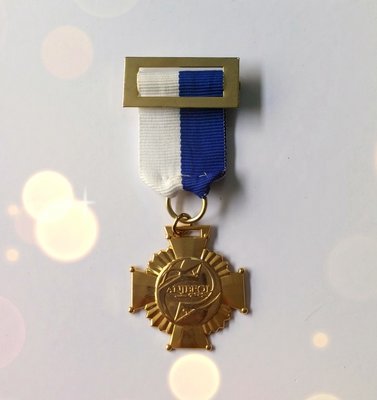 Metal Award Medal With Ribbon Cross And Light Type Customized 2D / 3D