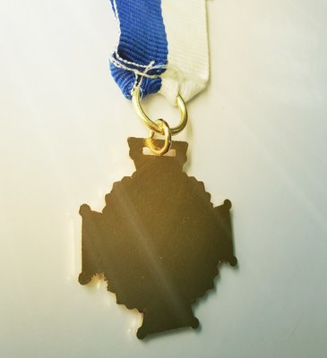Metal Award Medal With Ribbon Cross And Light Type Customized 2D / 3D